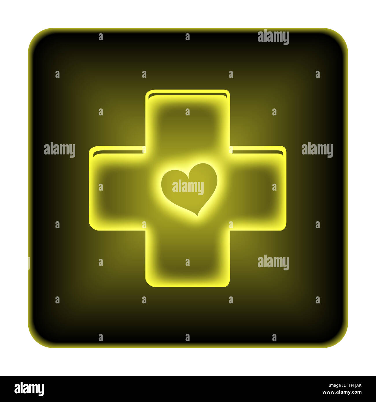 Cross with heart icon. Internet button on white background Stock Photo ...