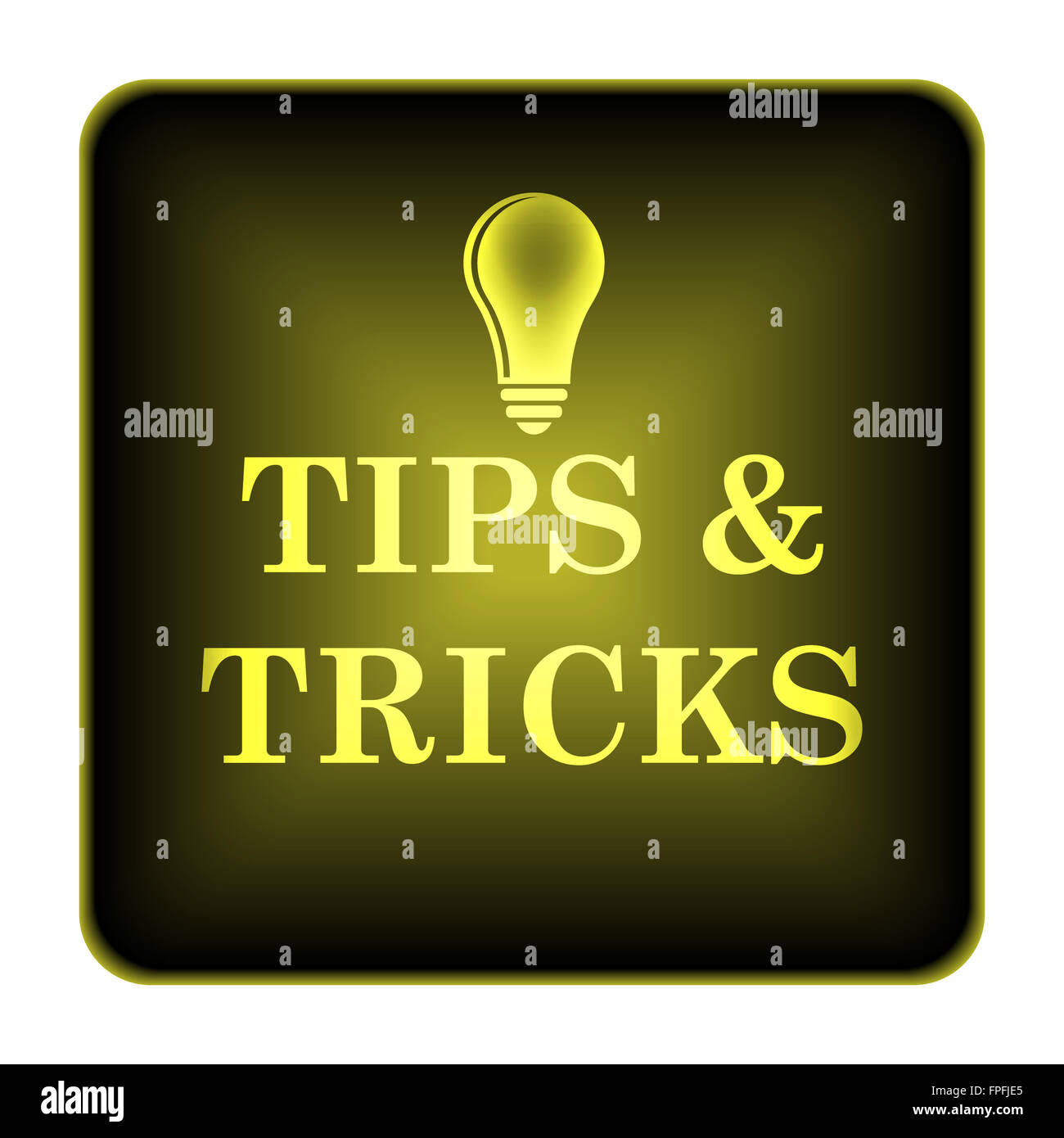Tips and tricks icon. Internet button on white background Stock Photo ...