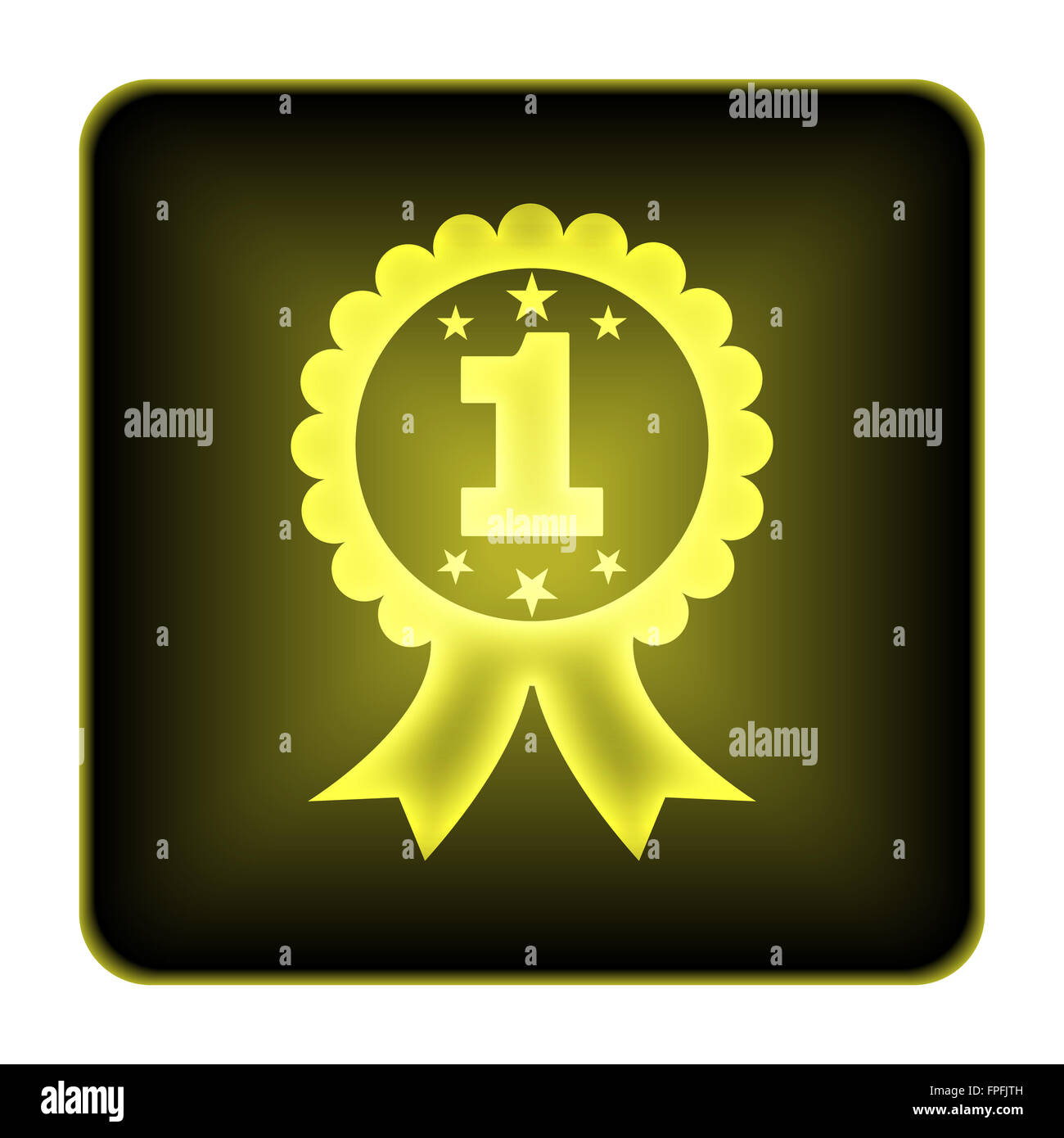 First prize ribbon icon. Internet button on white background Stock ...