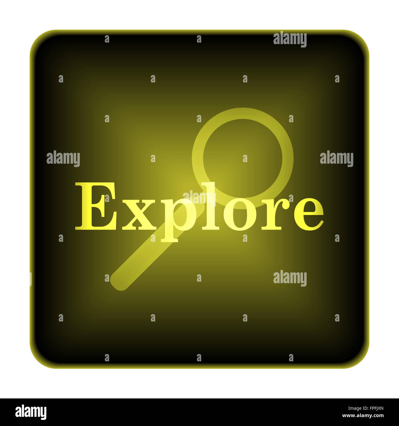 Explore icon. Internet button on white background Stock Photo - Alamy