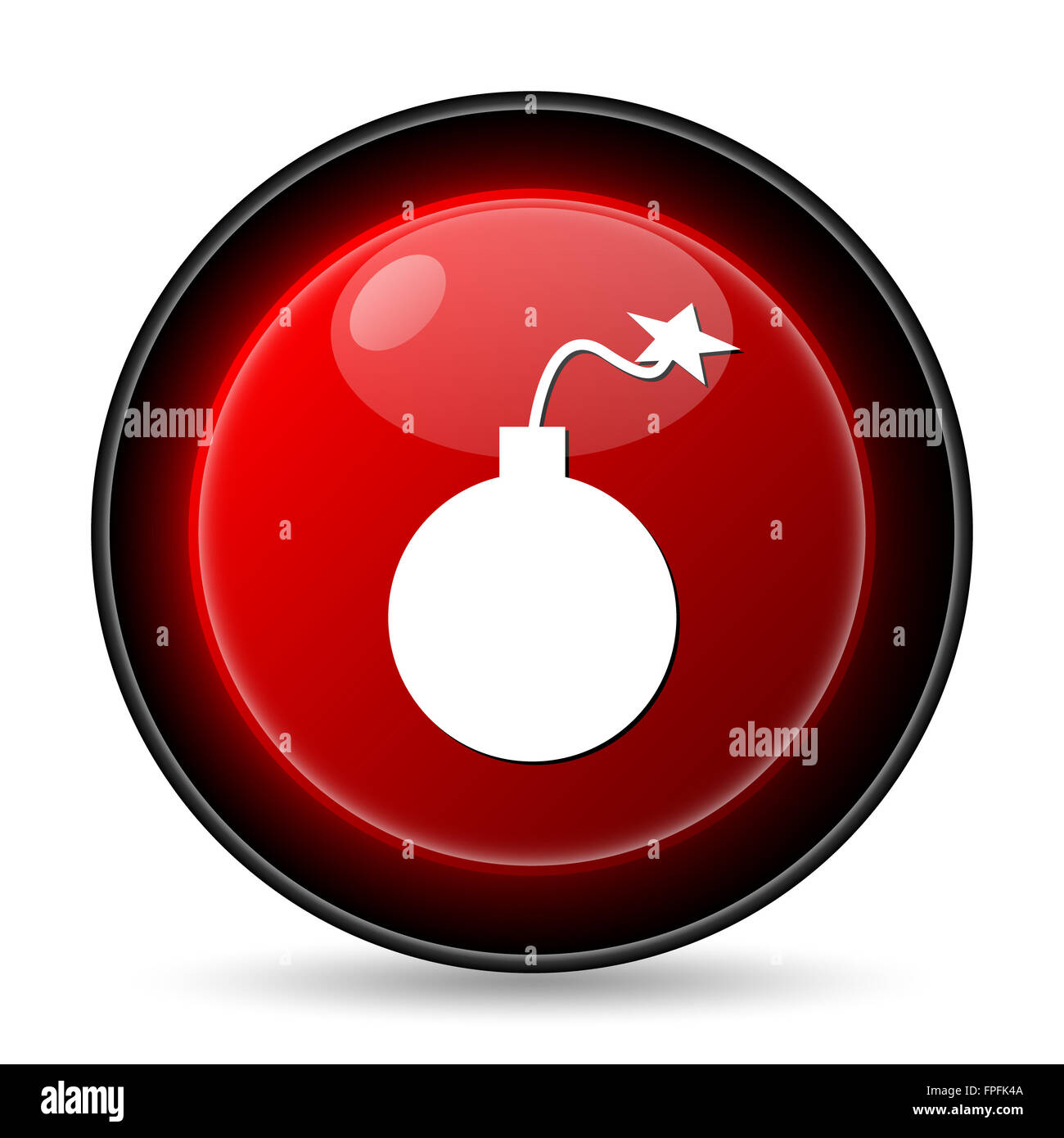 Bomb icon. Internet button on white background Stock Photo - Alamy