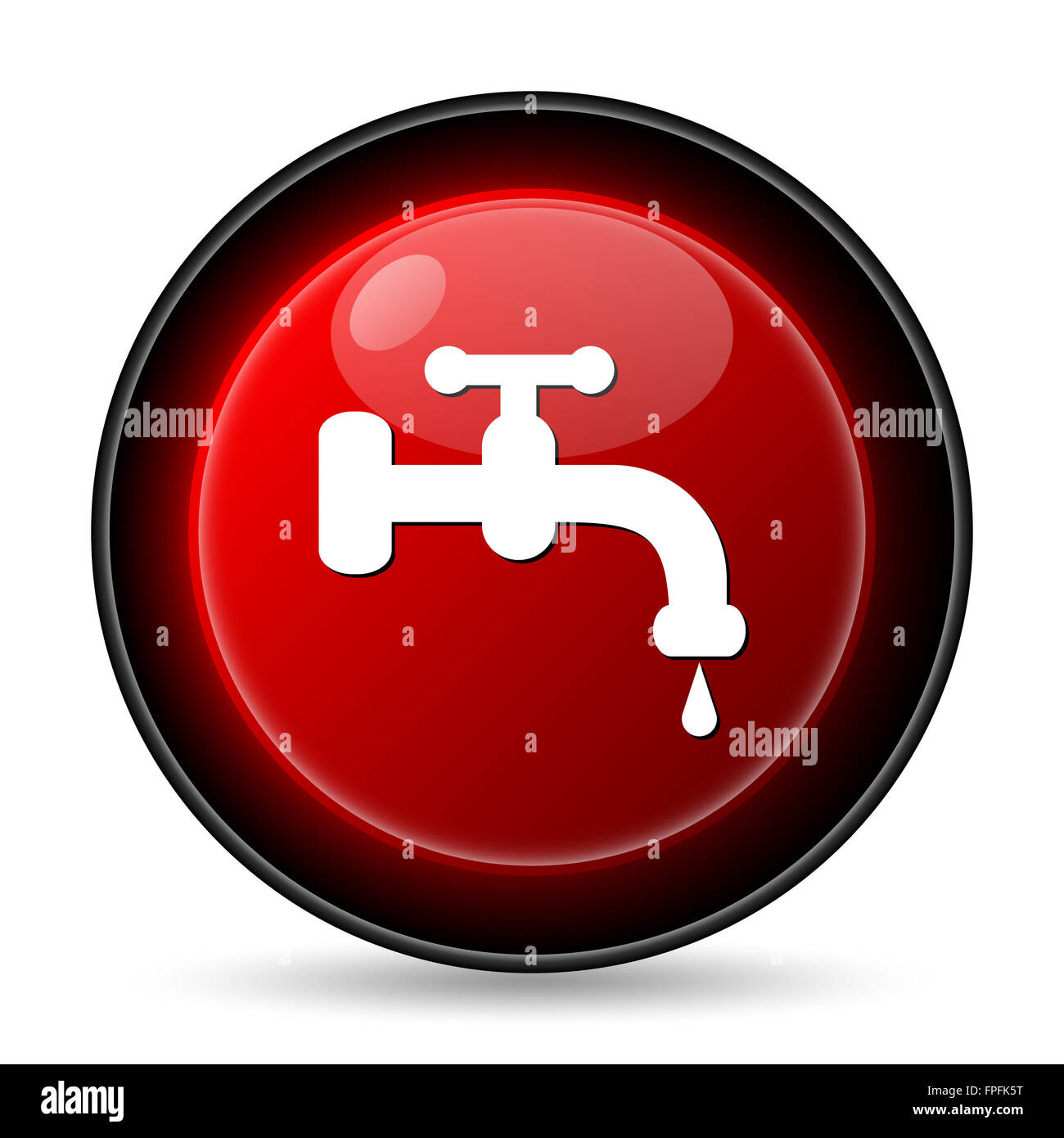 Water tap icon. Internet button on white background Stock Photo - Alamy