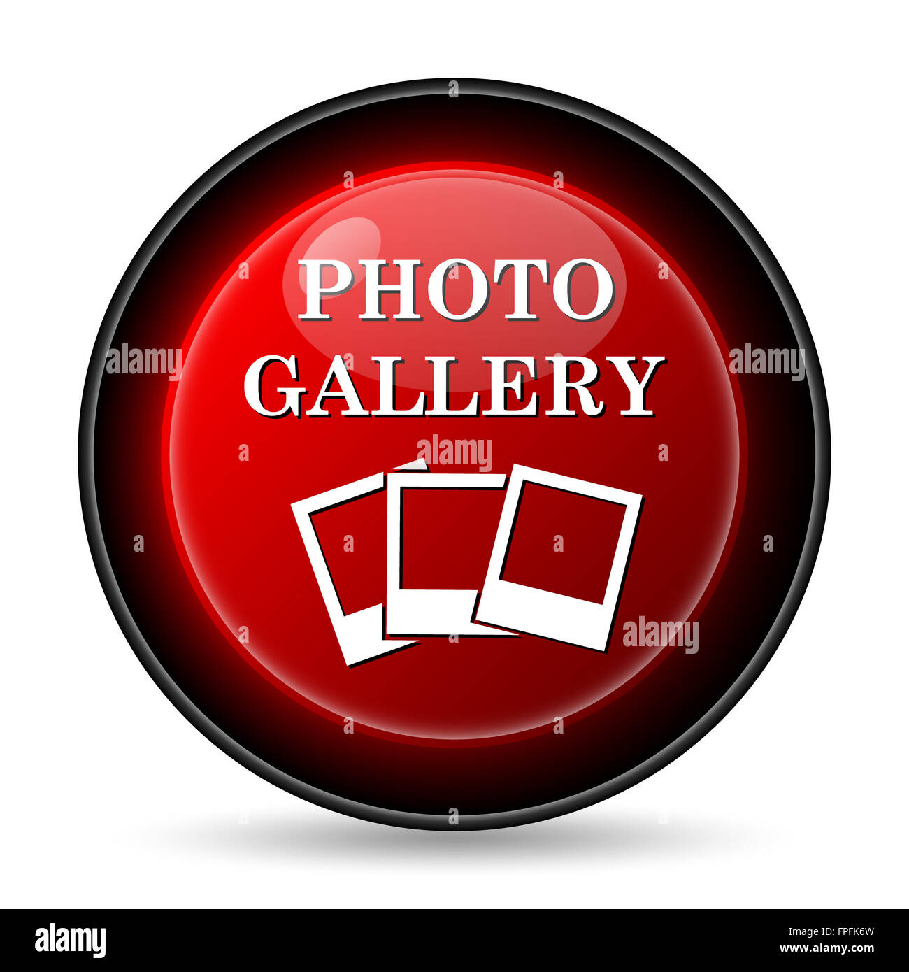 Photo gallery icon. Internet button on white background Stock Photo - Alamy