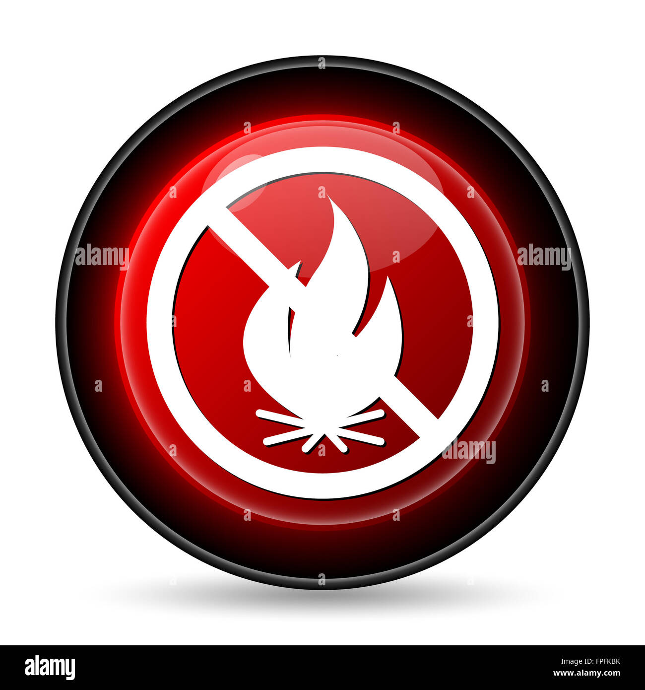 Fire forbidden icon. Internet button on white background Stock Photo ...