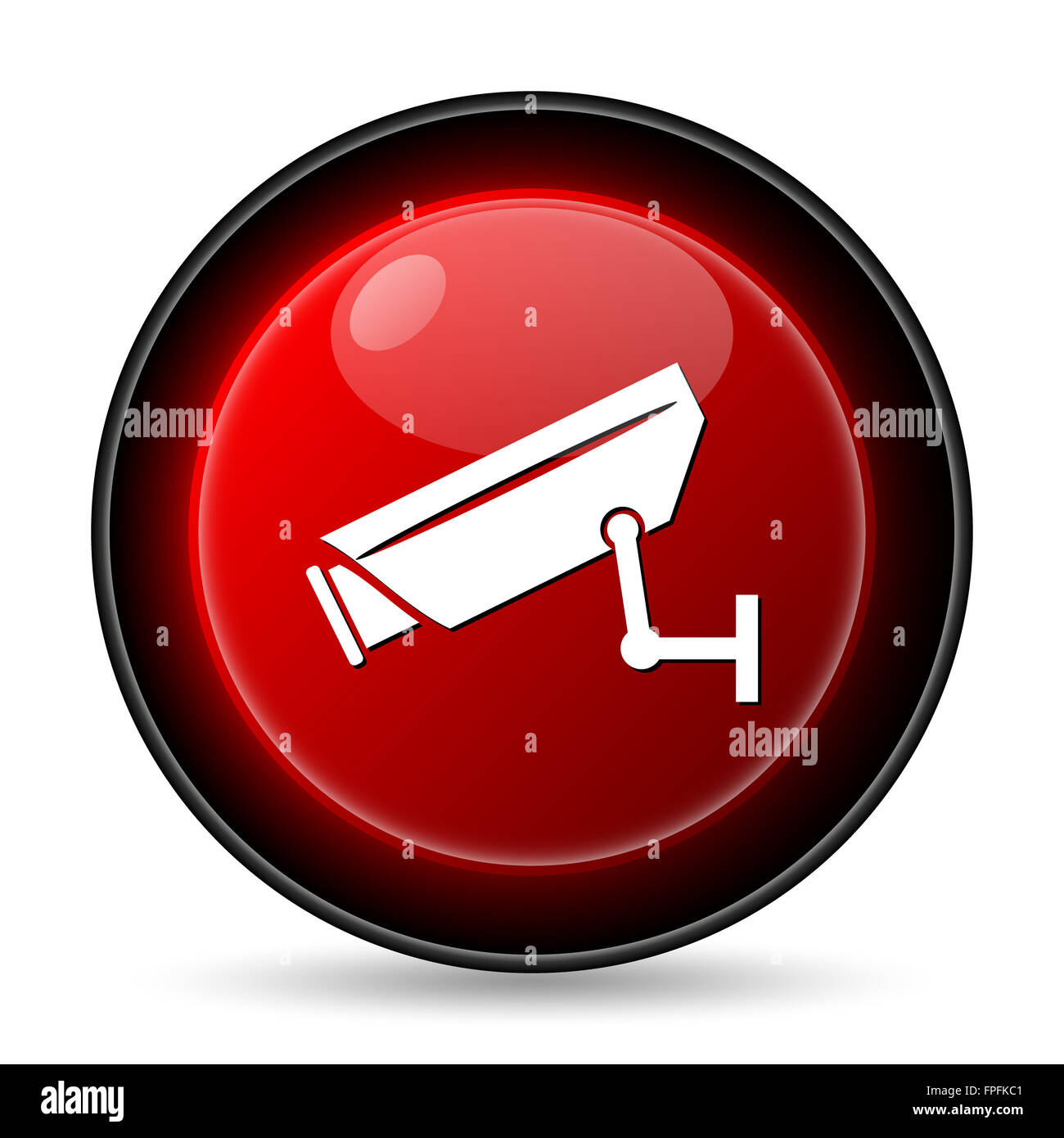 Surveillance camera icon. Internet button on white background Stock ...