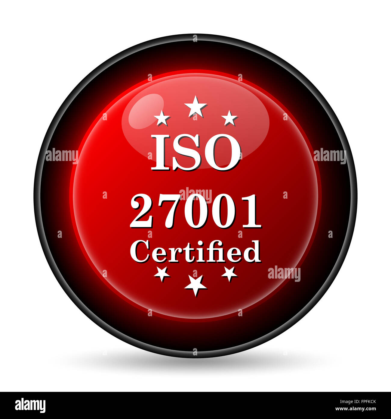 ISO 27001 icon. Internet button on white background Stock Photo - Alamy