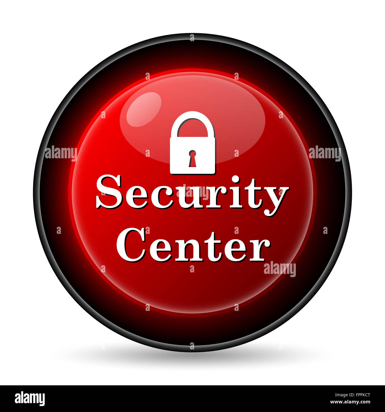 Security center icon. Internet button on white background Stock Photo ...