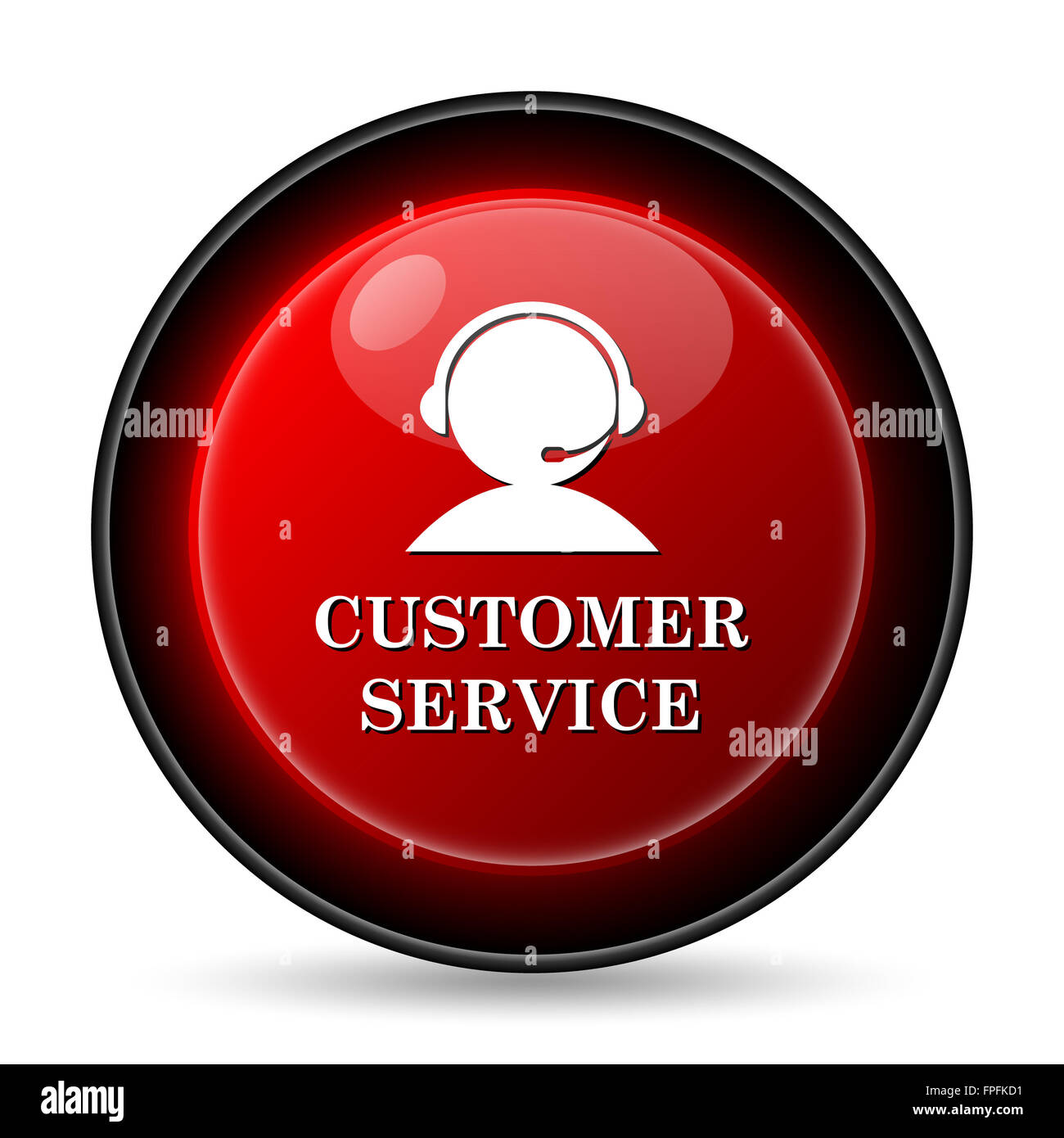 Customer service icon. Internet button on white background Stock Photo ...
