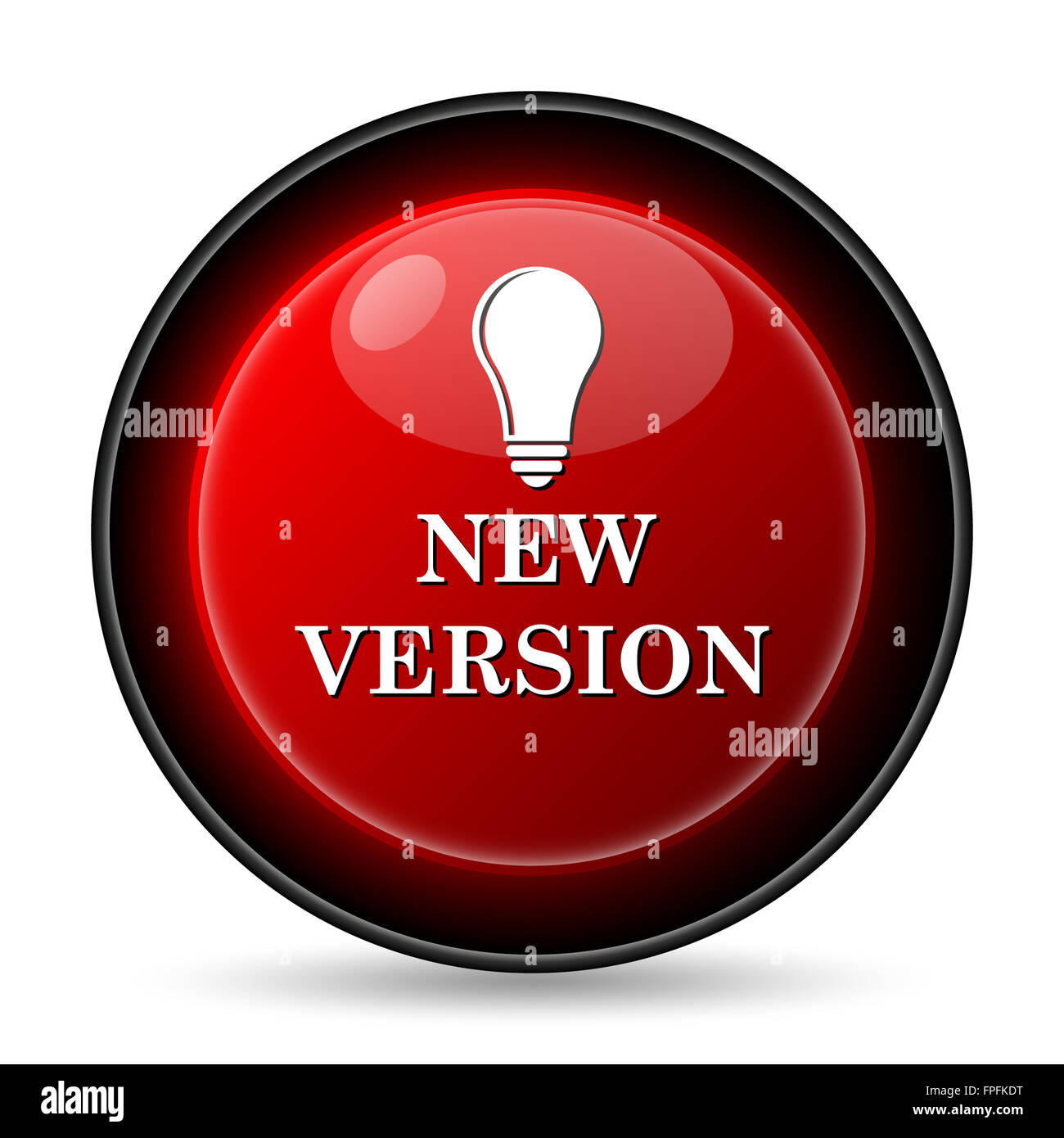 New version icon. Internet button on white background Stock Photo - Alamy