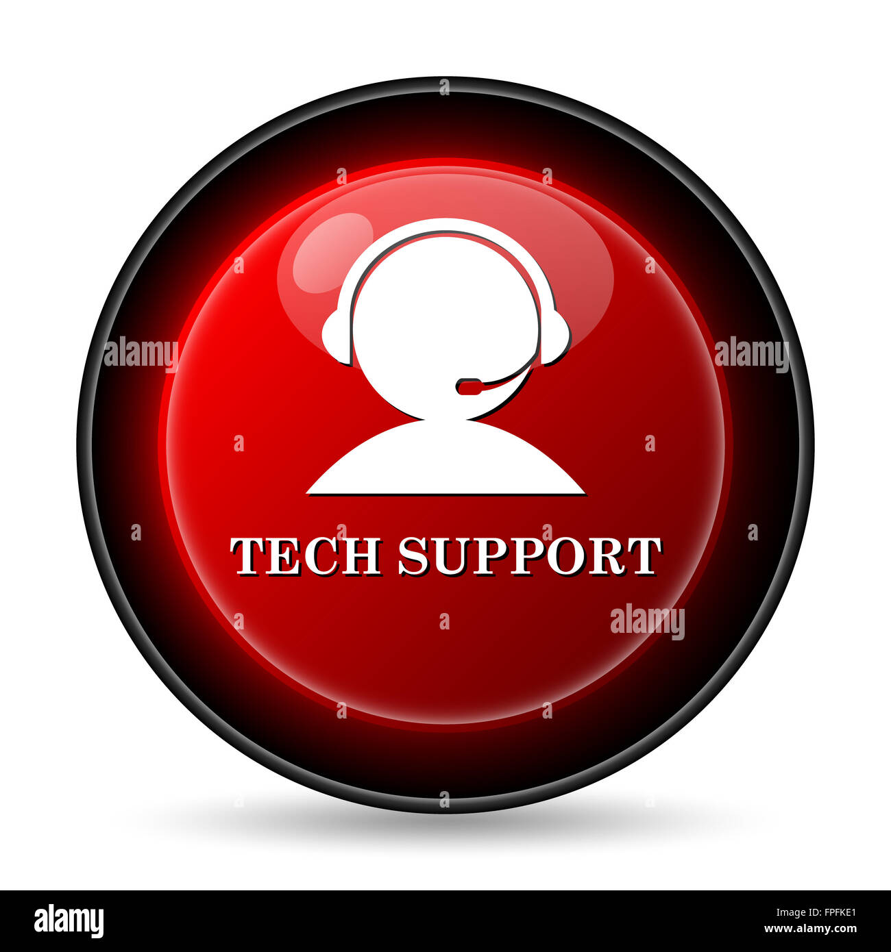 Tech support icon. Internet button on white background Stock Photo - Alamy