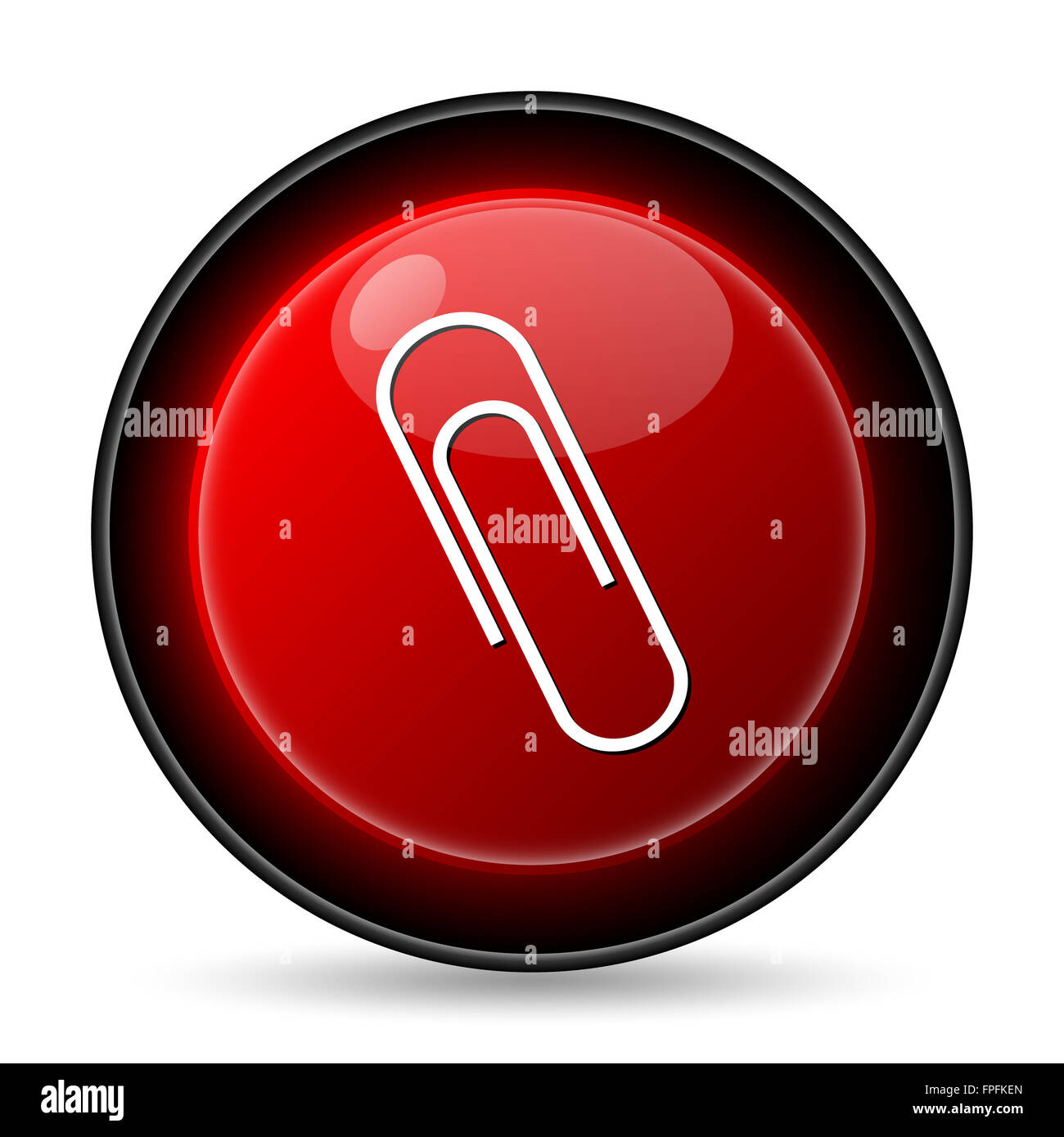 Paperclip icon. Internet button on white background Stock Photo - Alamy