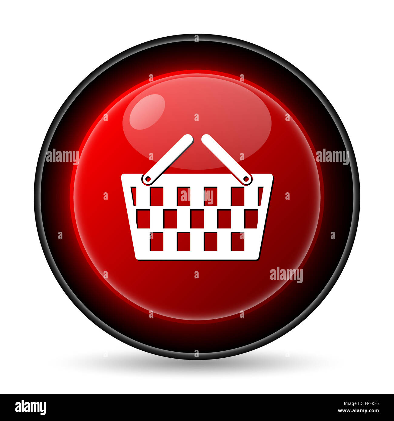 Shopping basket icon. Internet button on white background Stock Photo ...
