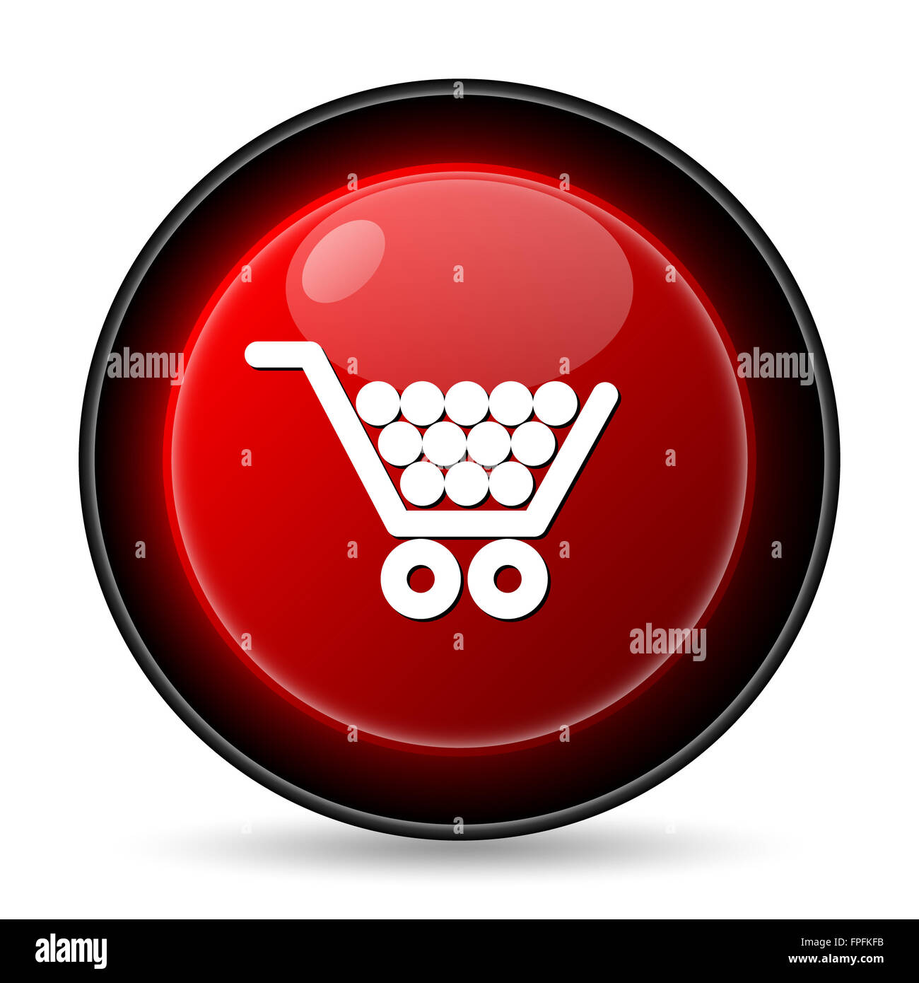 Shopping cart icon. Internet button on white background Stock Photo - Alamy