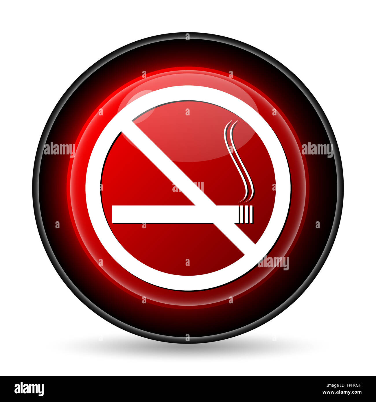 No smoking icon. Internet button on white background Stock Photo - Alamy