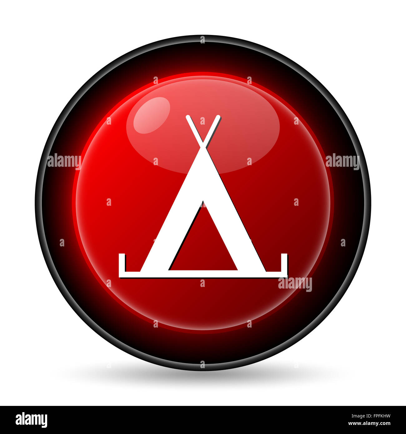 Tent icon. Internet button on white background Stock Photo - Alamy
