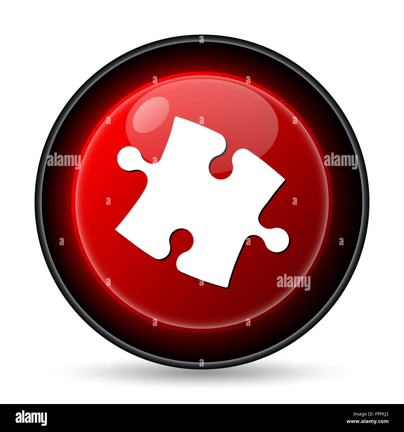 Puzzle piece icon. Internet button on white background Stock Photo - Alamy