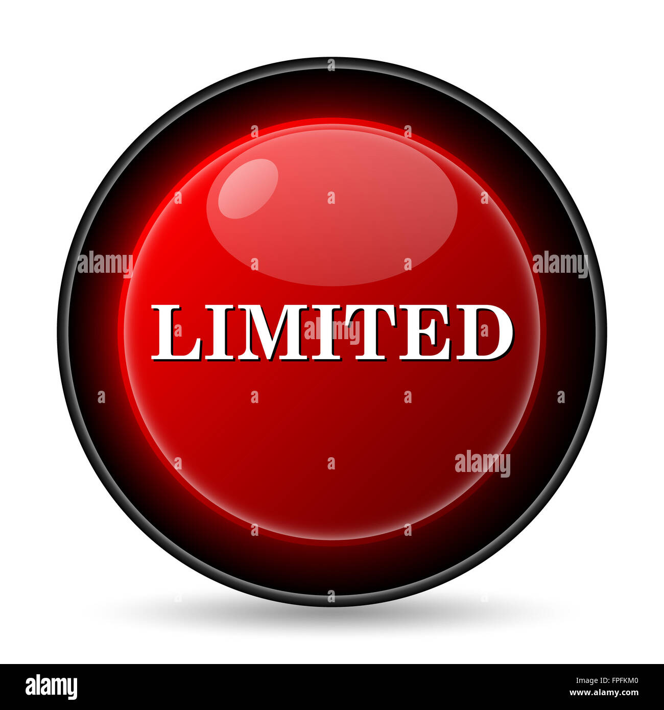 Limited icon. Internet button on white background Stock Photo - Alamy