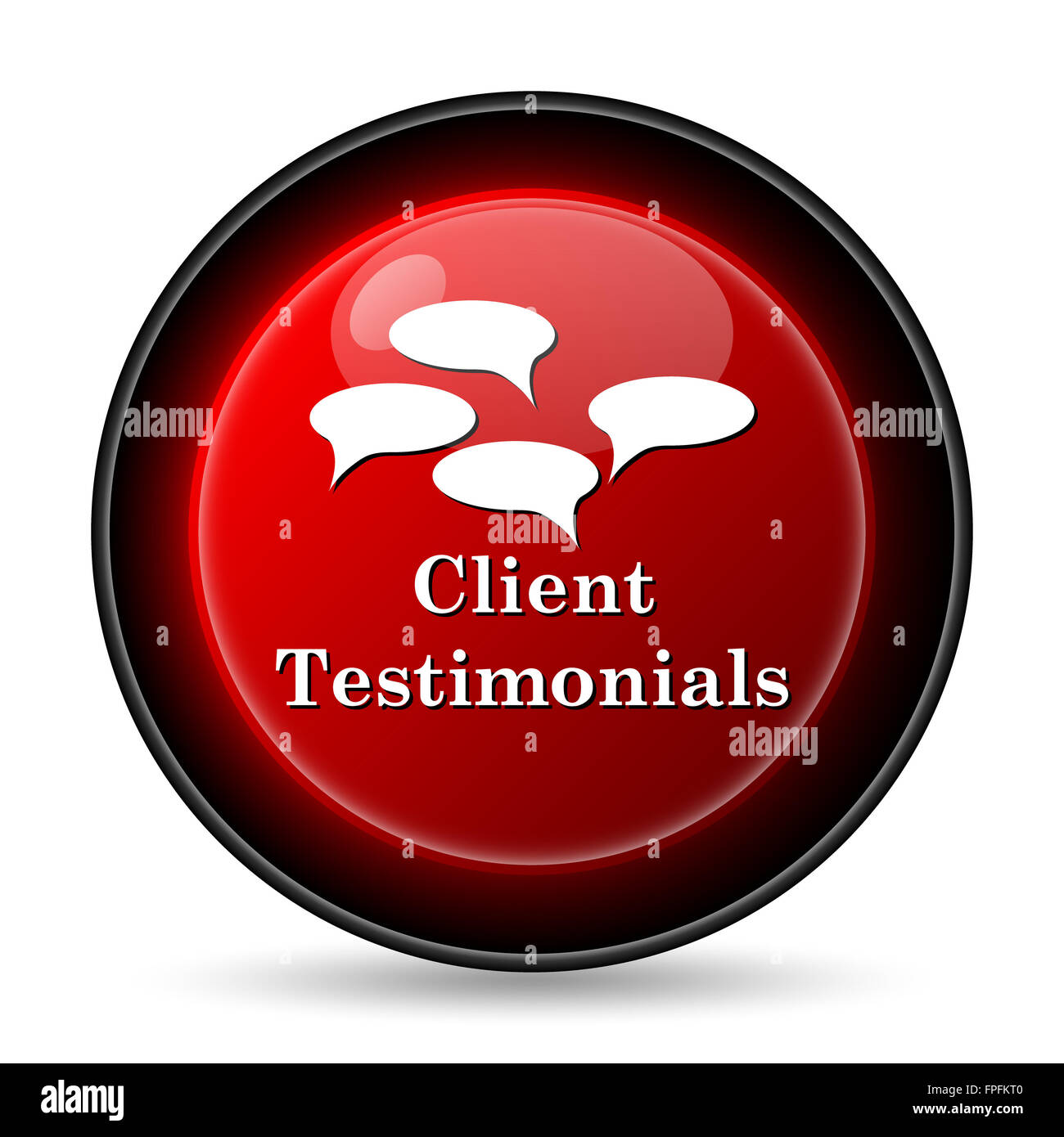 Client testimonials icon. Internet button on white background Stock ...