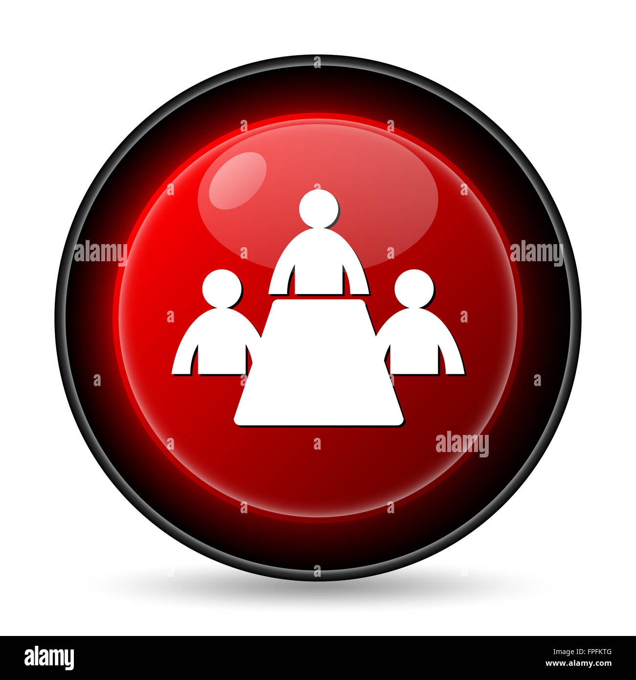 Meeting room icon. Internet button on white background Stock Photo - Alamy