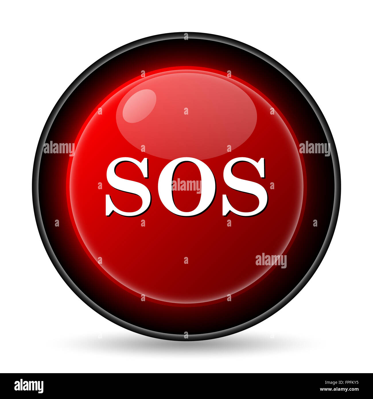 SOS icon. Internet button on white background Stock Photo - Alamy