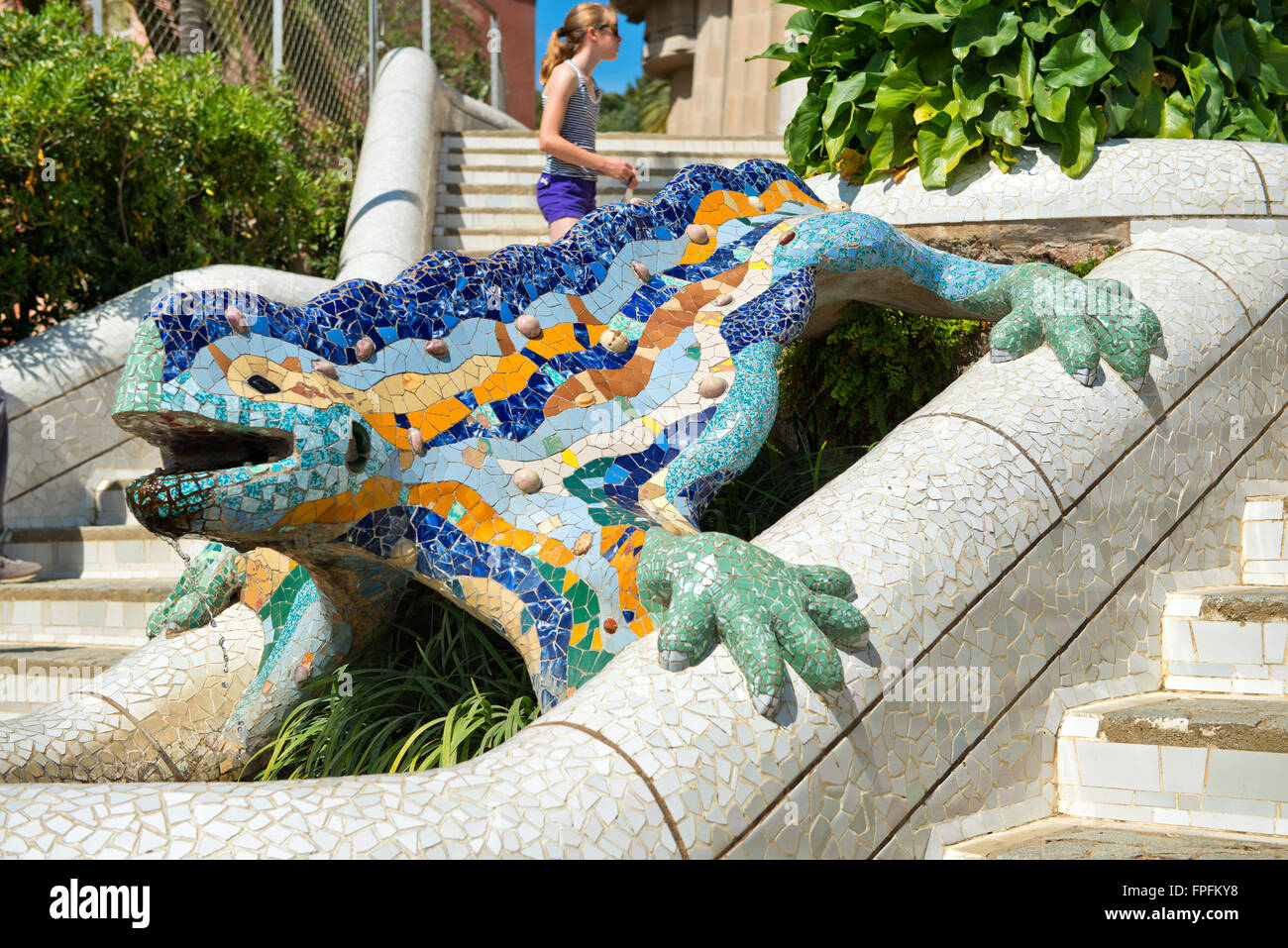 Salamander Park Guell Antoni Gaudi Stock Photos & Salamander Park Guell ...