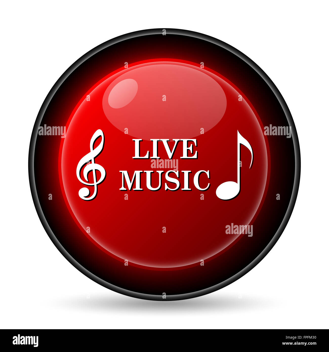 Live music icon. Internet button on white background Stock Photo - Alamy