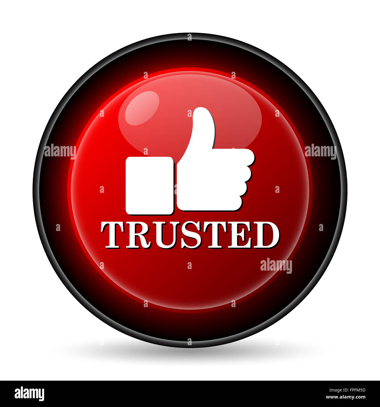 Trusted icon. Internet button on white background Stock Photo - Alamy
