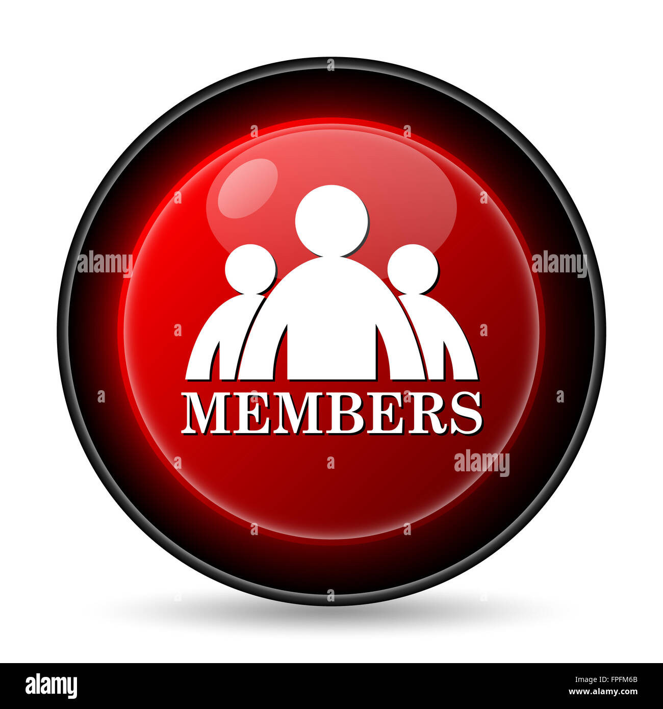 Members icon. Internet button on white background Stock Photo - Alamy