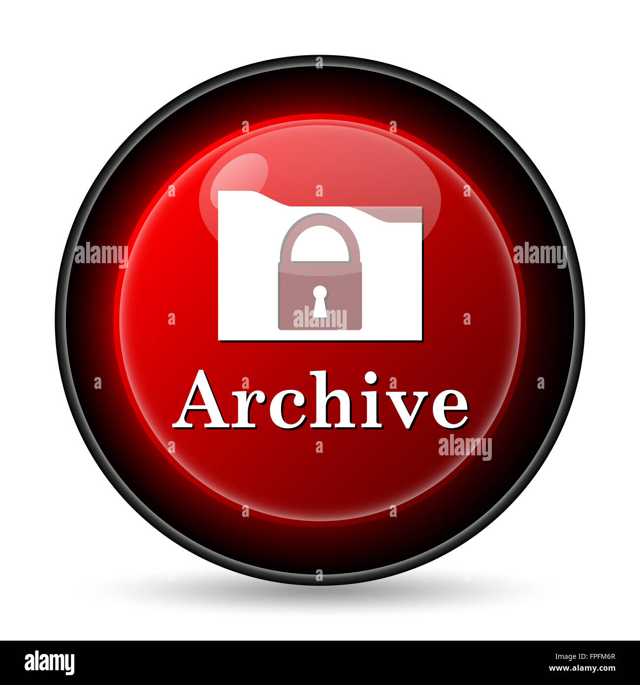 Archive icon. Internet button on white background Stock Photo - Alamy