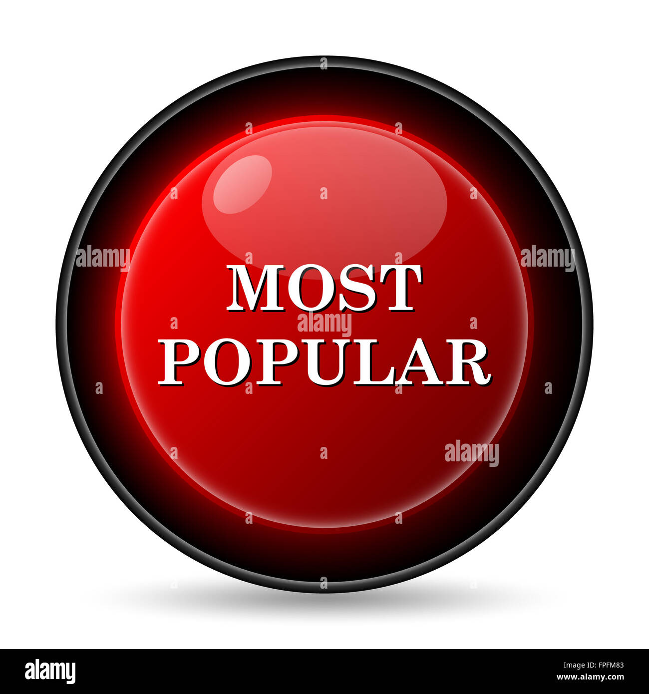 Most popular icon. Internet button on white background Stock Photo - Alamy