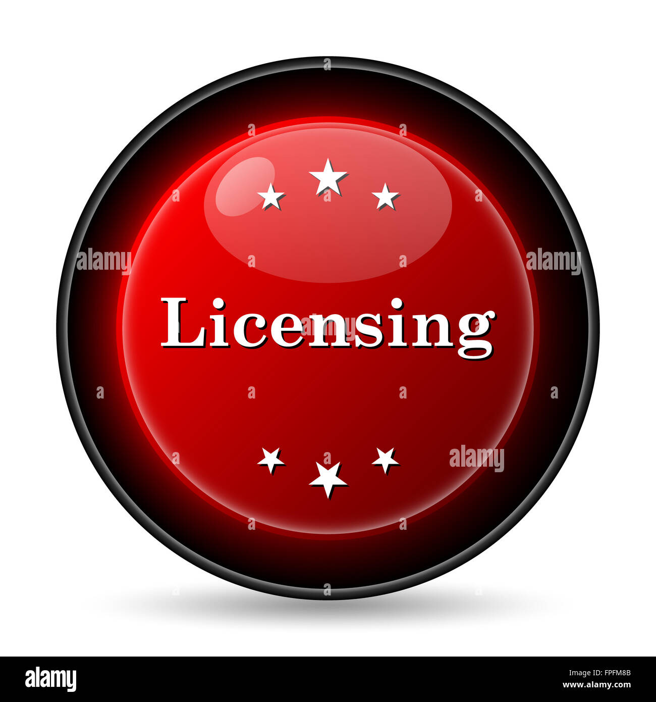 Licensing icon. Internet button on white background Stock Photo - Alamy