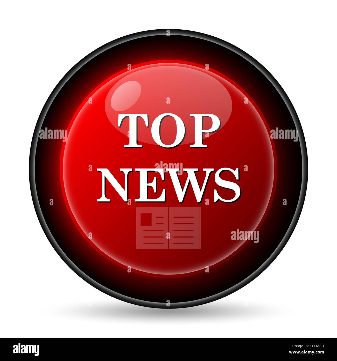 Top news icon. Internet button on white background Stock Photo - Alamy