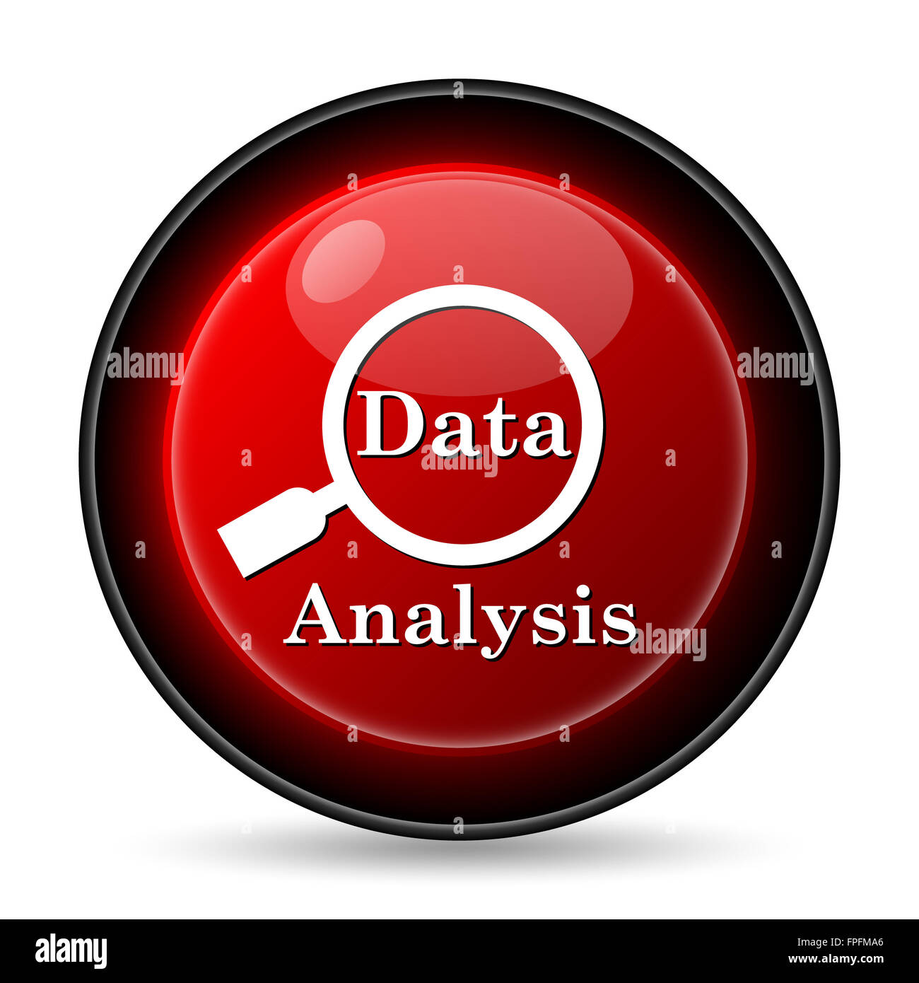 Data analysis icon. Internet button on white background Stock Photo - Alamy