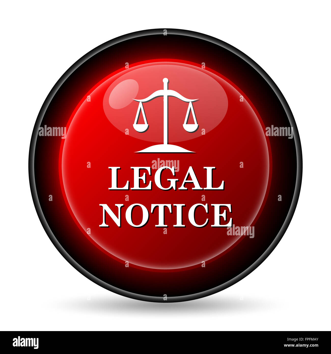 Legal notice icon. Internet button on white background Stock Photo - Alamy