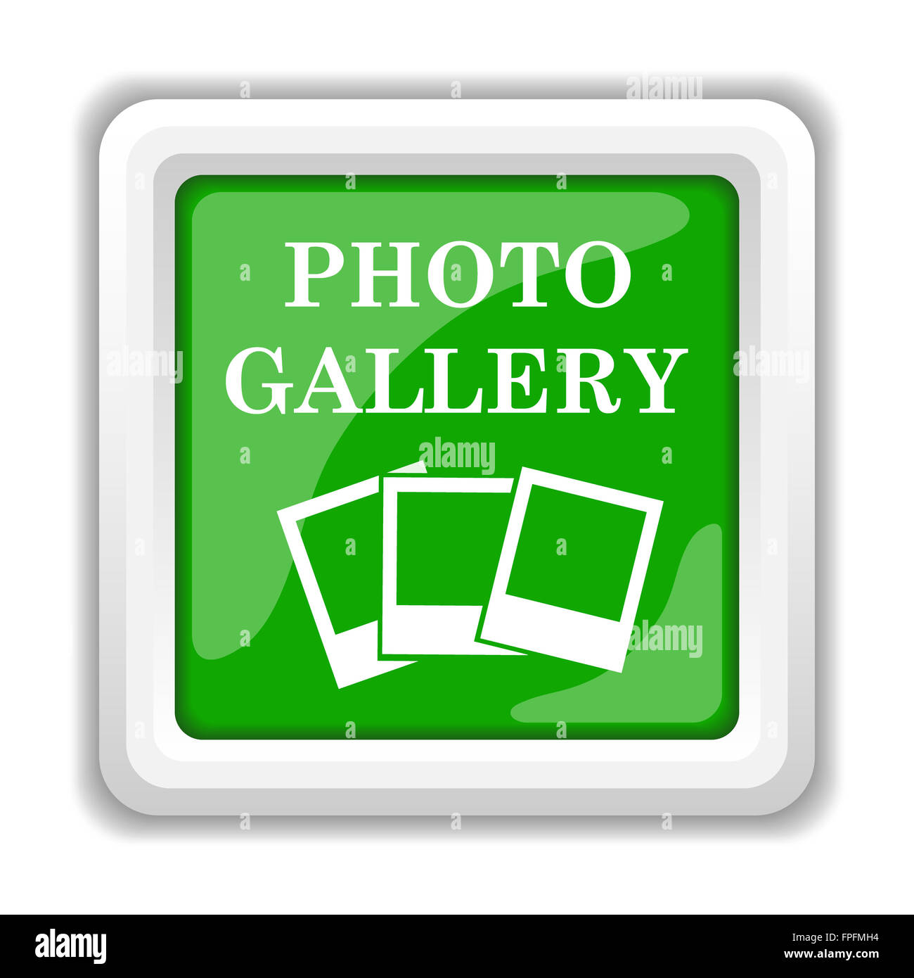 Photo gallery icon. Internet button on white background Stock Photo - Alamy