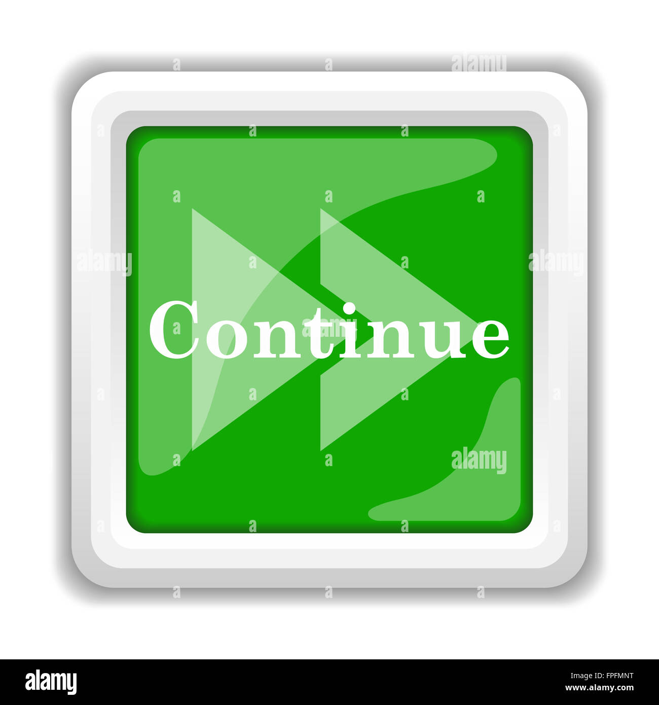 Continue icon. Internet button on white background Stock Photo - Alamy