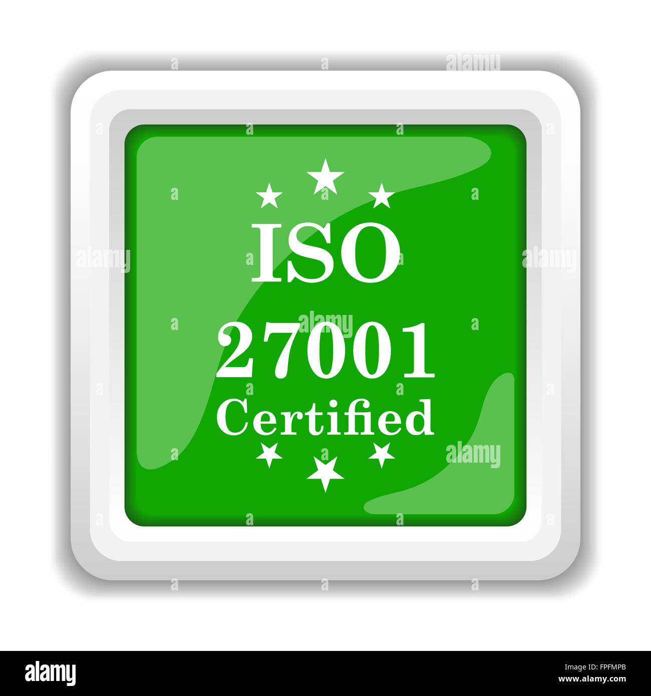 ISO 27001 icon. Internet button on white background Stock Photo - Alamy