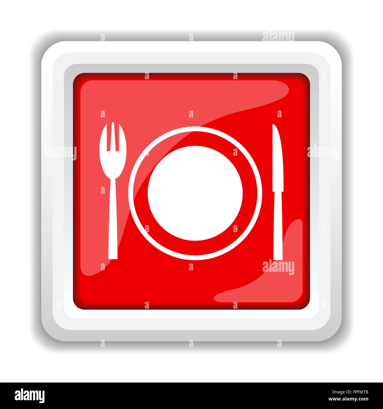 Restaurant icon. Internet button on white background Stock Photo - Alamy