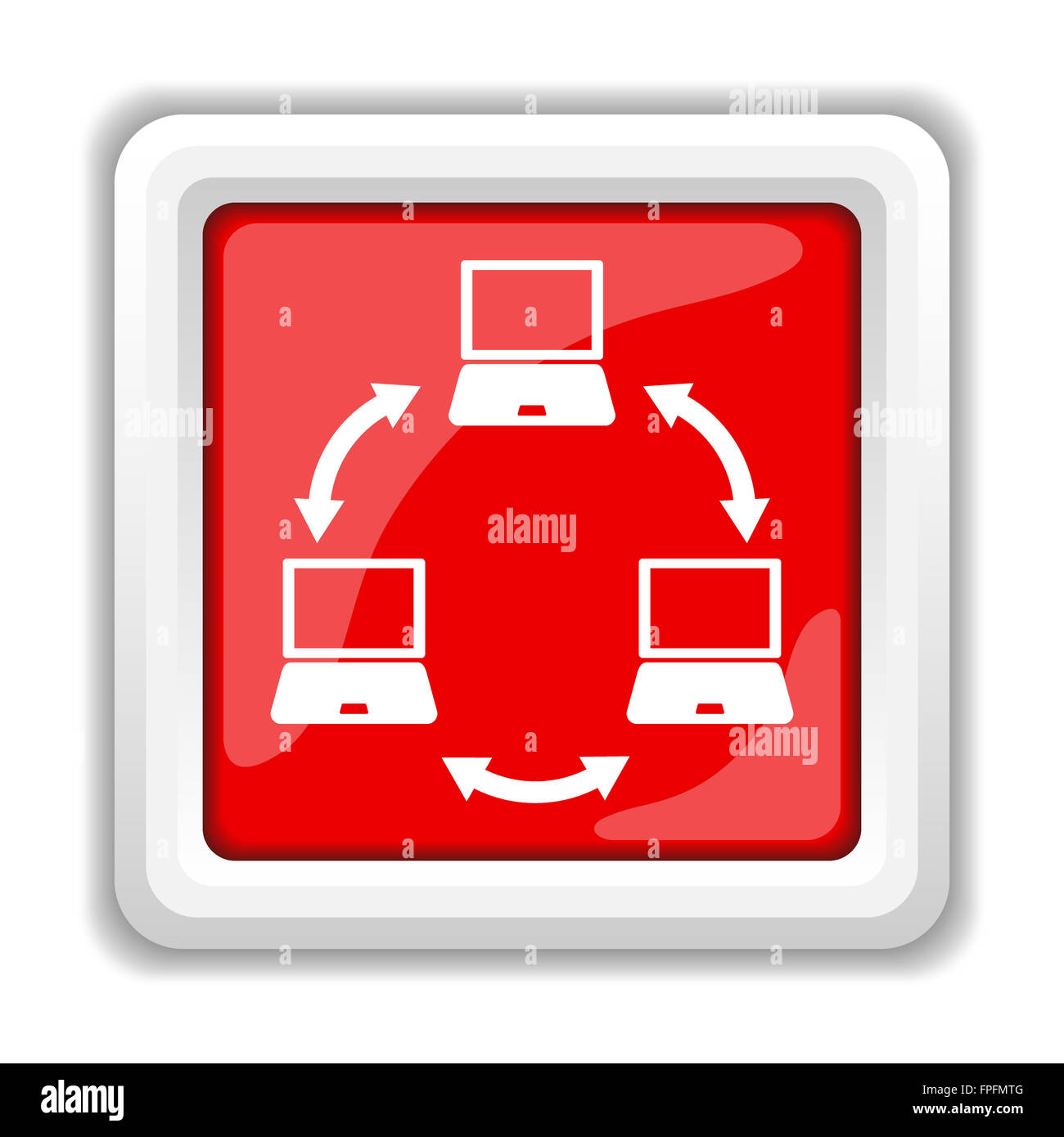 Computer network icon. Internet button on white background Stock Photo ...
