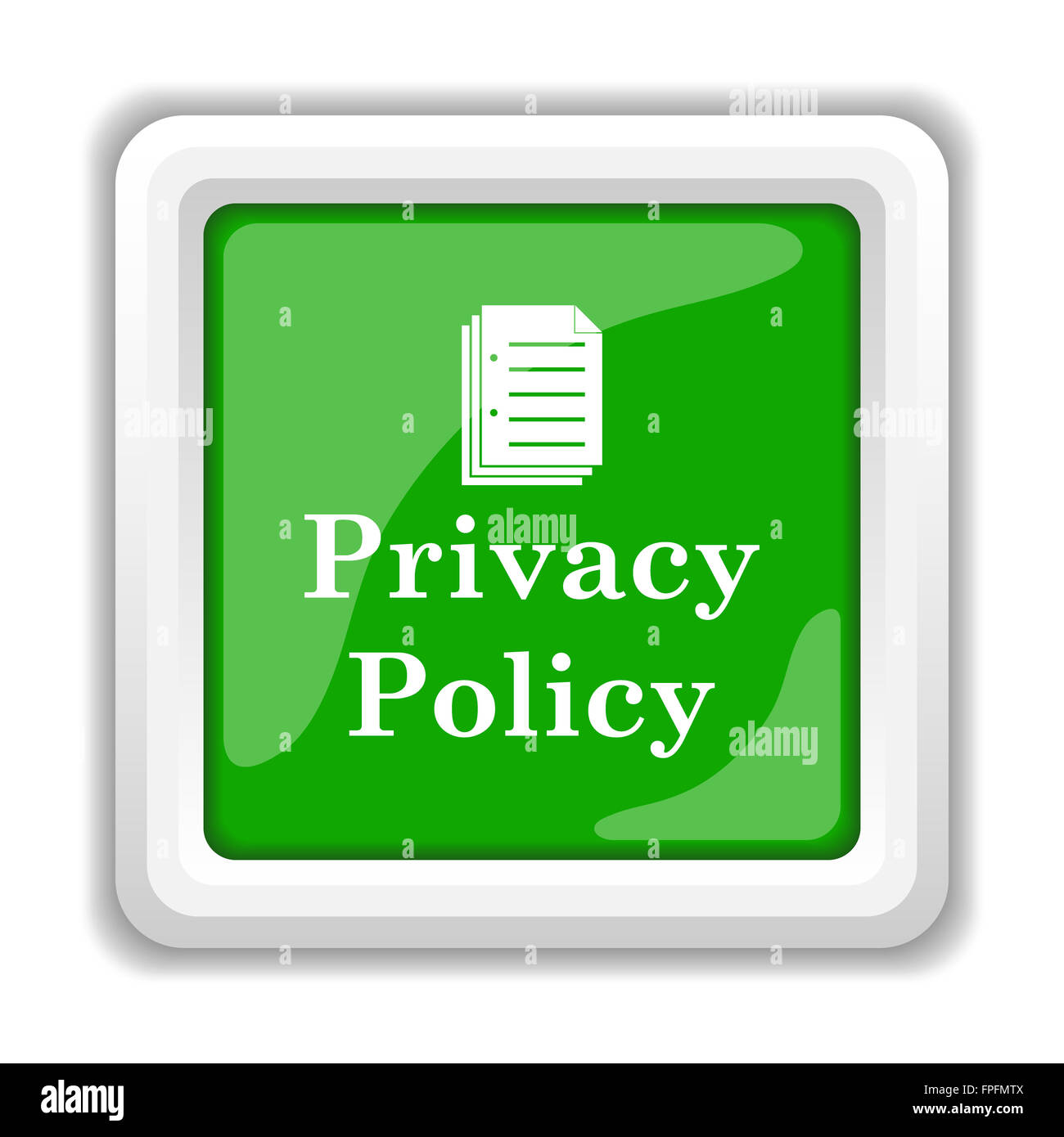 Privacy policy icon. Internet button on white background Stock Photo ...