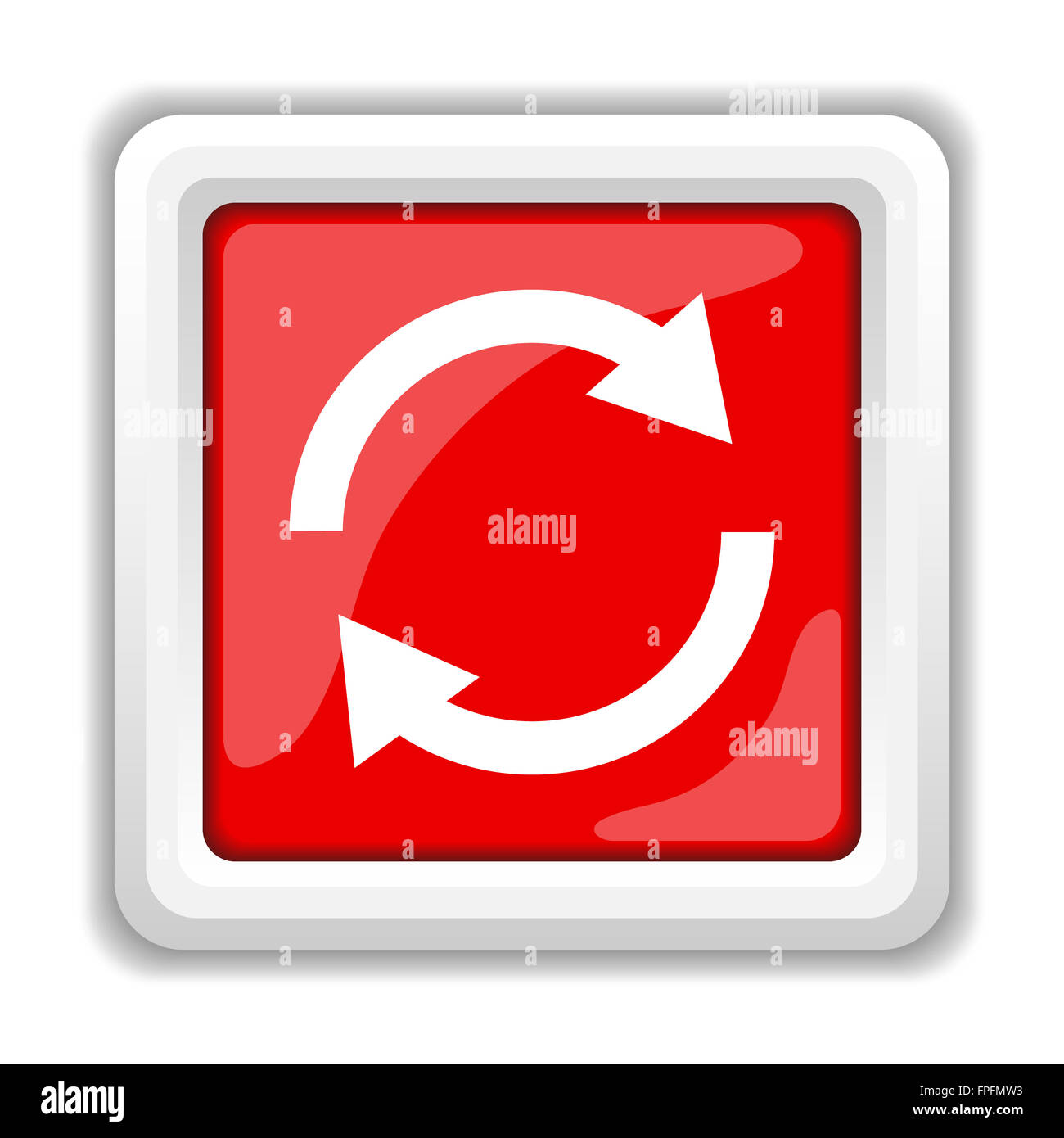 Reload two arrows icon. Internet button on white background Stock Photo ...