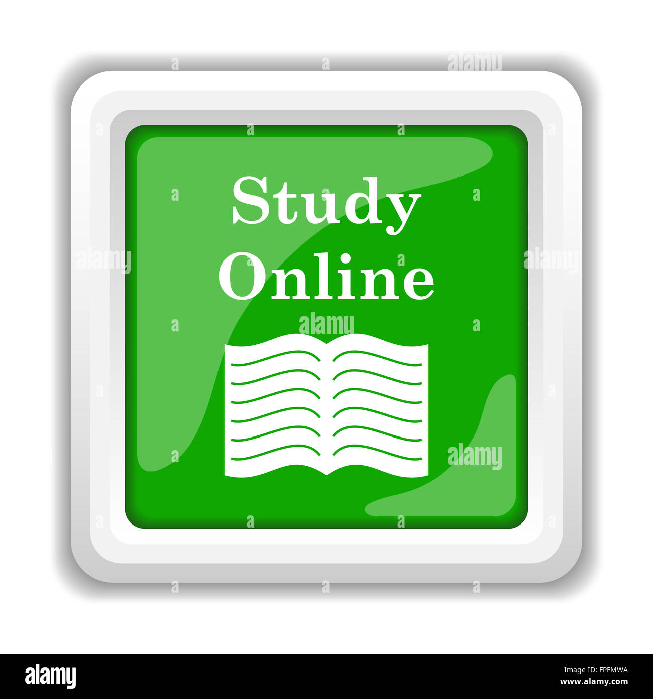 Study online icon. Internet button on white background Stock Photo - Alamy