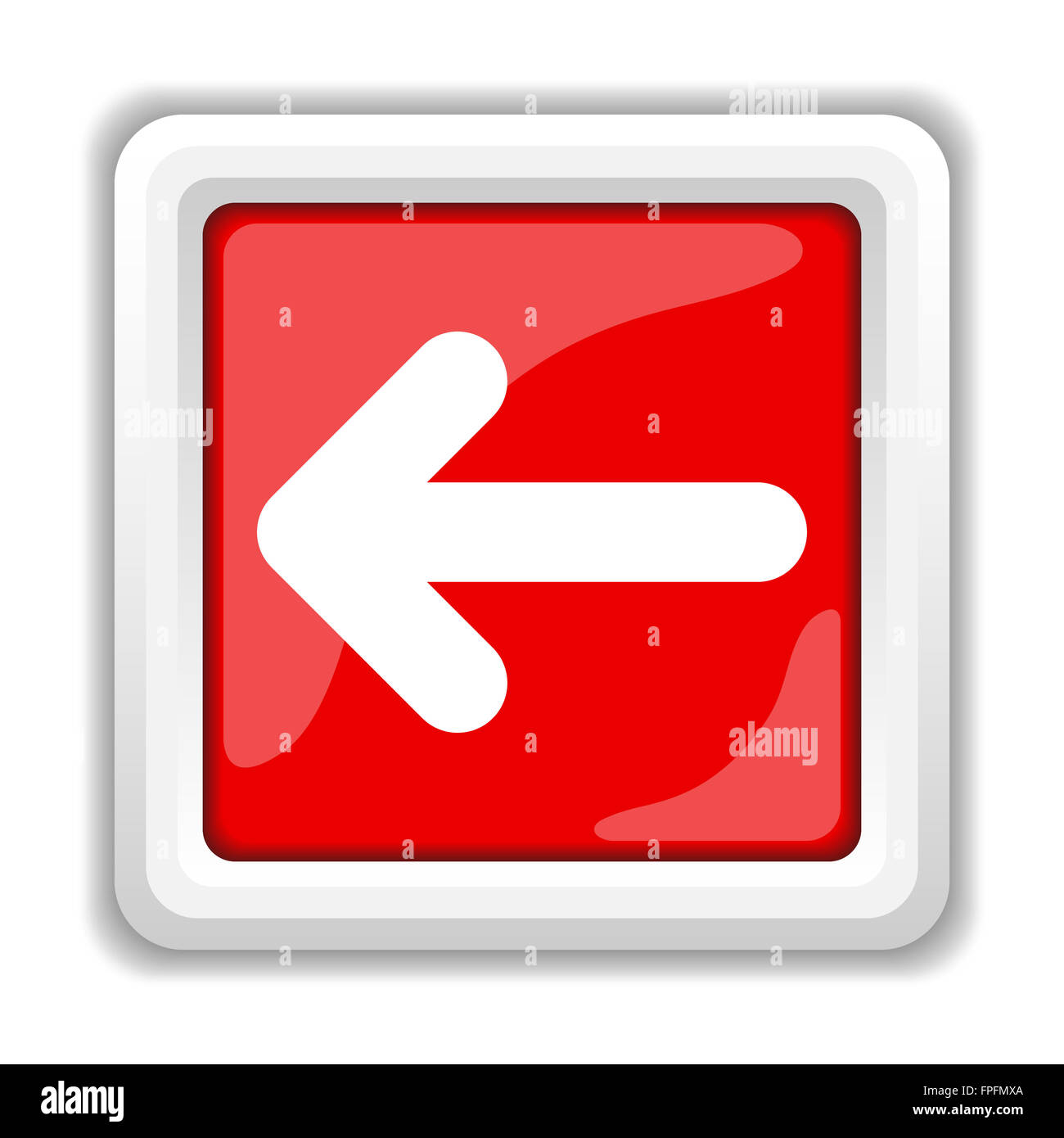 Left arrow icon. Internet button on white background Stock Photo - Alamy