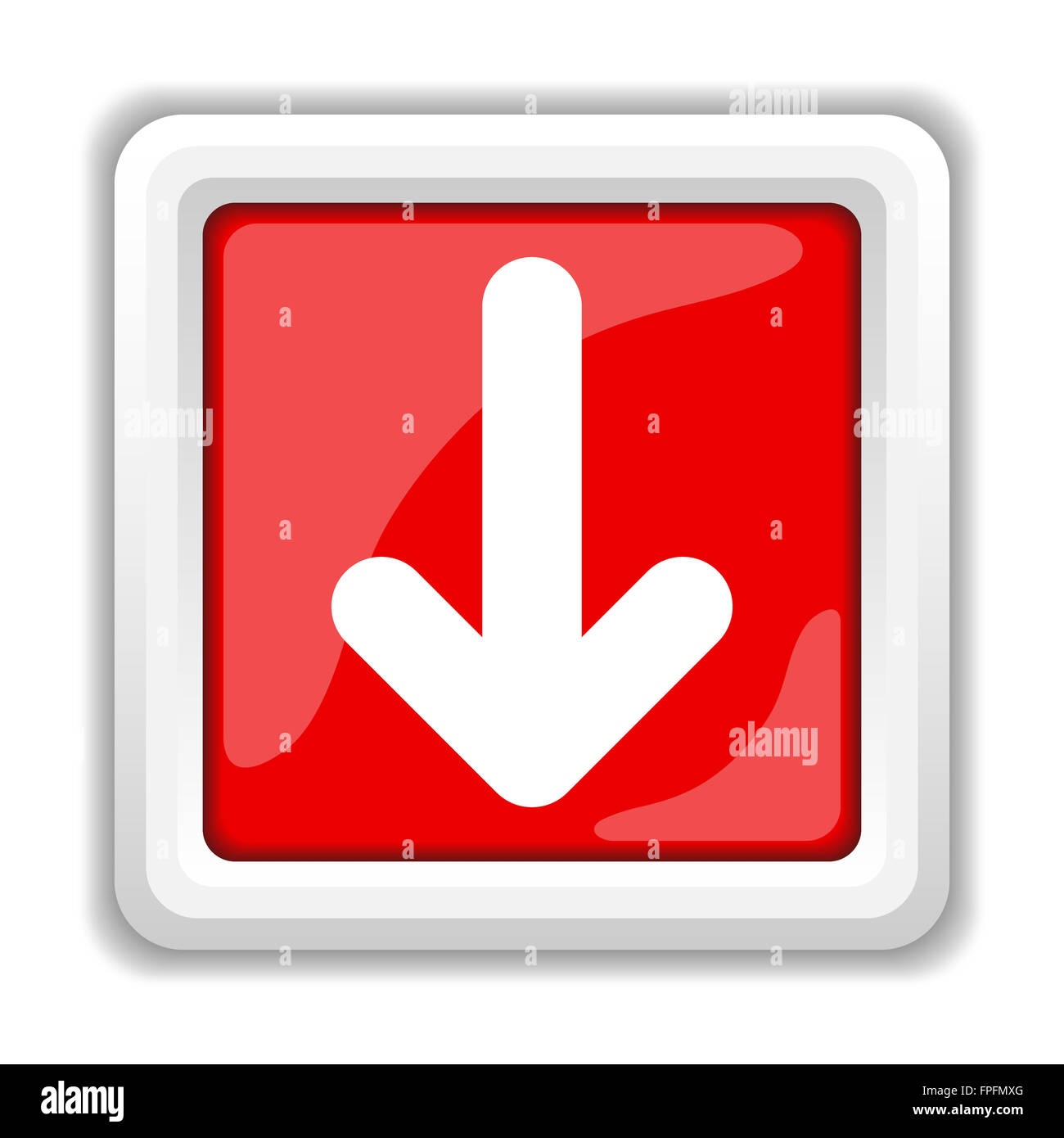 Down arrow icon. Internet button on white background Stock Photo - Alamy