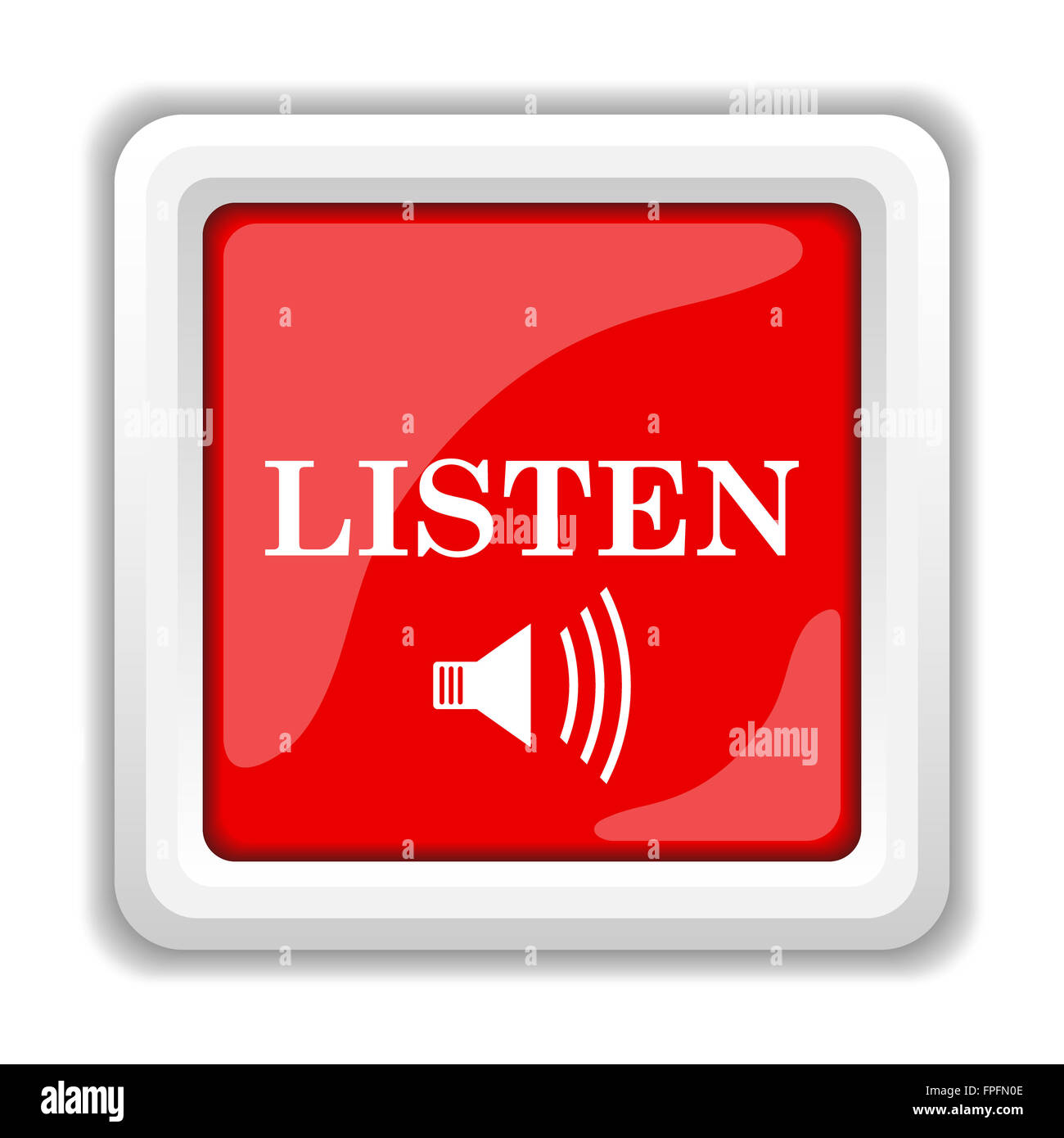 Listen icon. Internet button on white background Stock Photo - Alamy