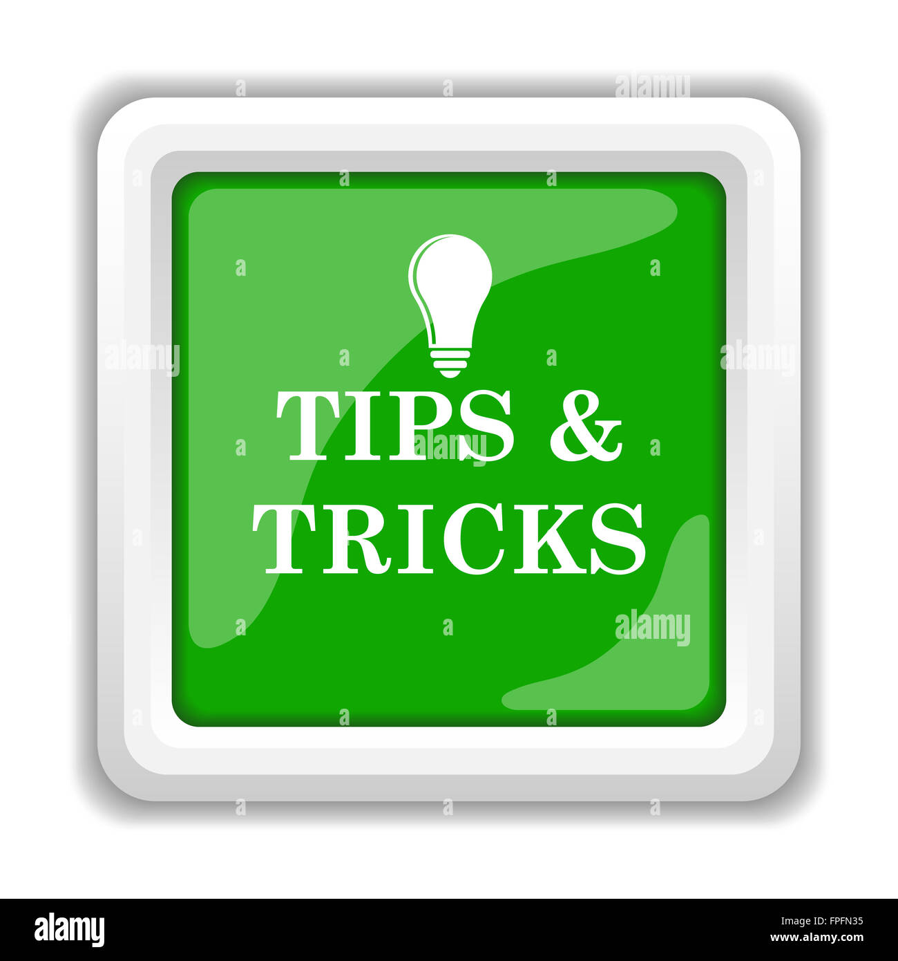 Tips and tricks icon. Internet button on white background Stock Photo ...