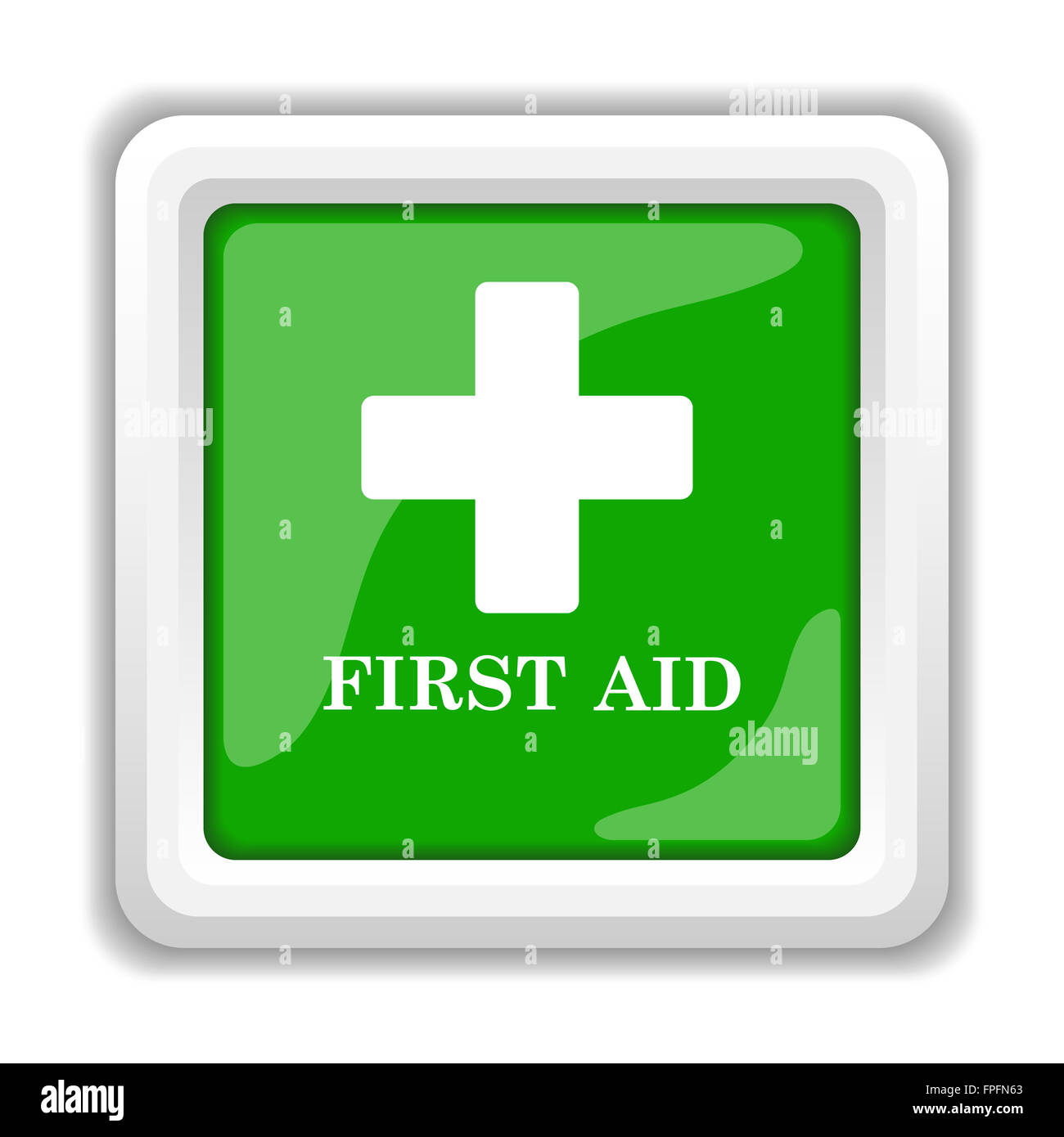 First aid icon. Internet button on white background Stock Photo - Alamy