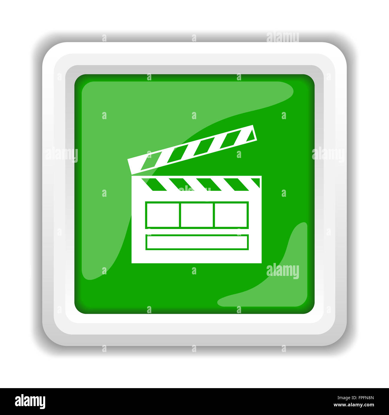 Movie icon. Internet button on white background Stock Photo - Alamy