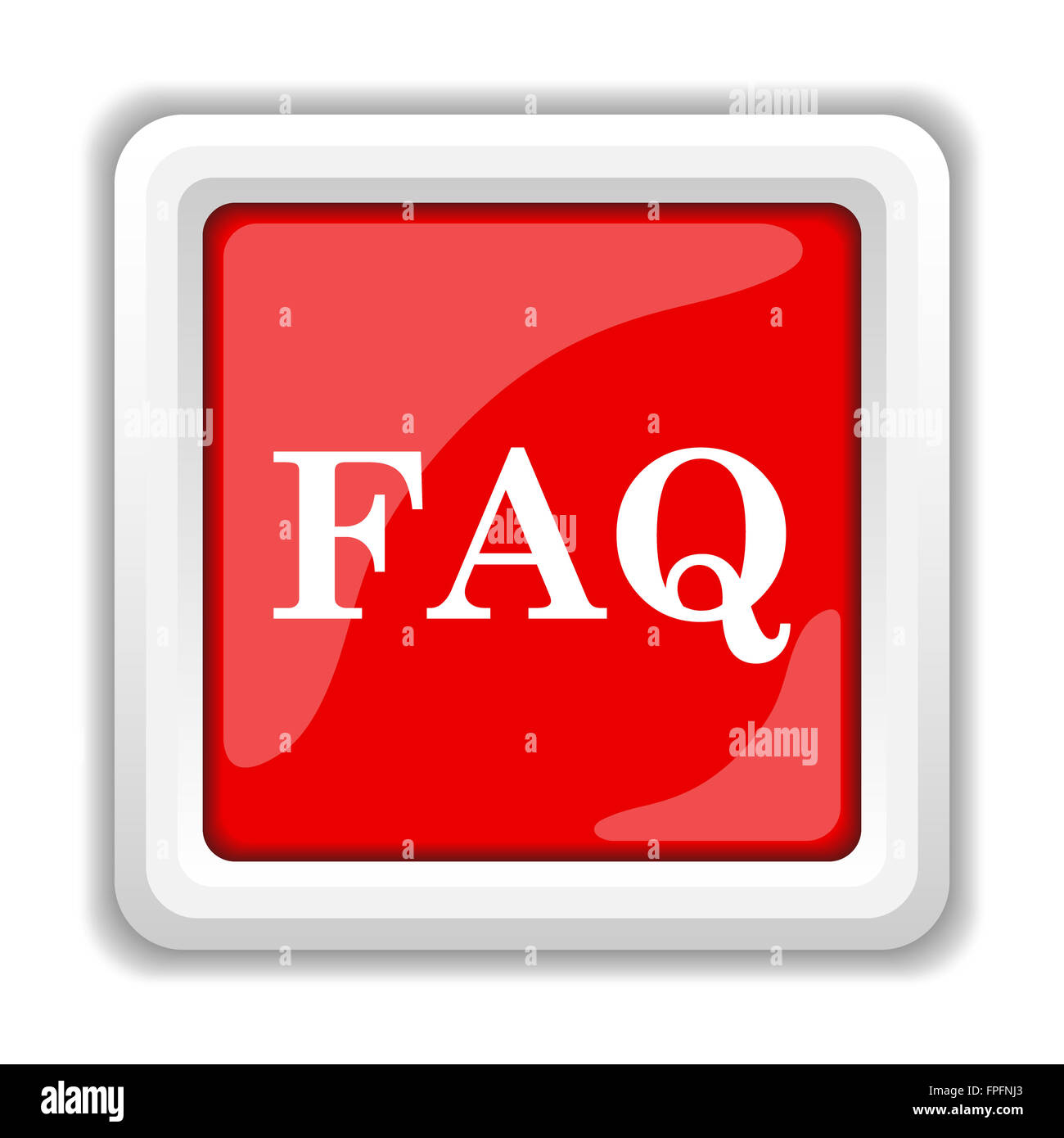 FAQ icon. Internet button on white background Stock Photo - Alamy