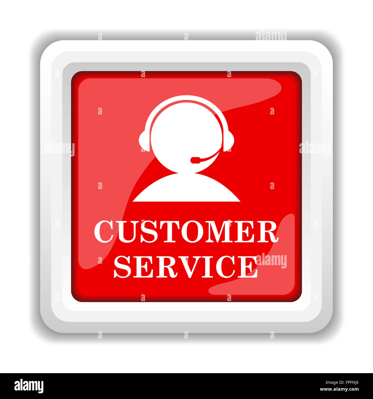 Customer service icon. Internet button on white background Stock Photo ...